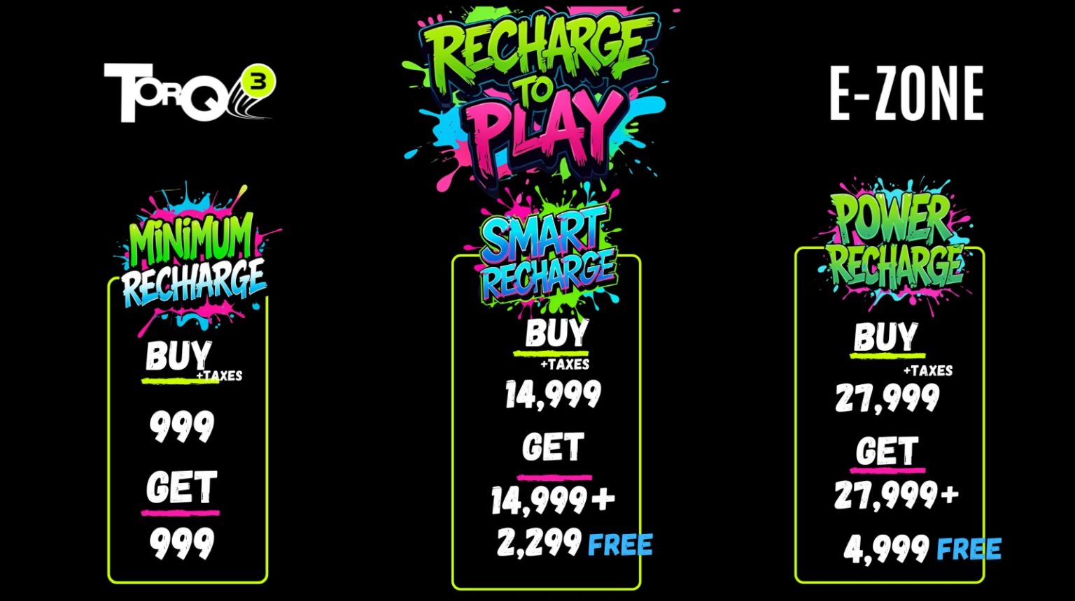 Torq03 Rate Card | Karting, Bowling & Games Prices